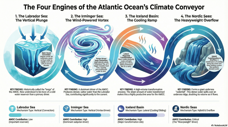 Four primary “engines” of the Atlantic Meridional Overturning ...